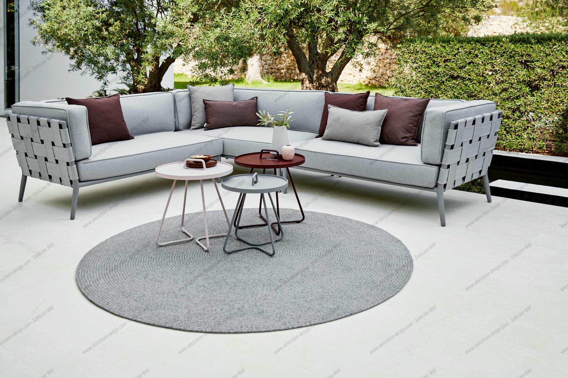 Conic Airtouch Outdoor 2 seater modular sofa left light grey Cane Line